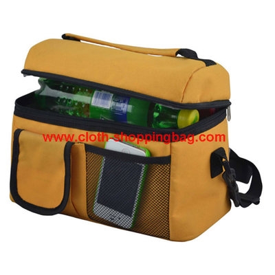 Durable polyester fabric travel cooler bag with safety lining