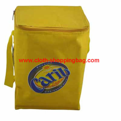Yellow large built lunch bag for travel office , insulated cooler bag