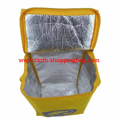 Yellow large built lunch bag for travel office , insulated cooler bag