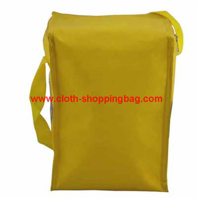 Yellow large built lunch bag for travel office , insulated cooler bag