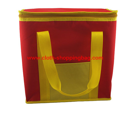 Eco friendly polyester foldable lunch bag for takeouts with zippered