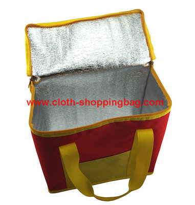 Eco friendly polyester foldable lunch bag for takeouts with zippered