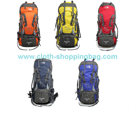 Customized durable 50L 1680D polyester fabric camping gear backpack