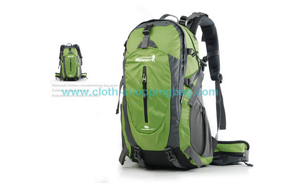 Professional 40L green mountain climbing bags  easy to clean