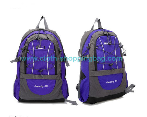 2 mesh sided pocket ,  camping gear backpack with waterproof nylon material