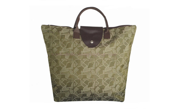 Brown 1680D 600D oxford foldable shopping bags with logo printed