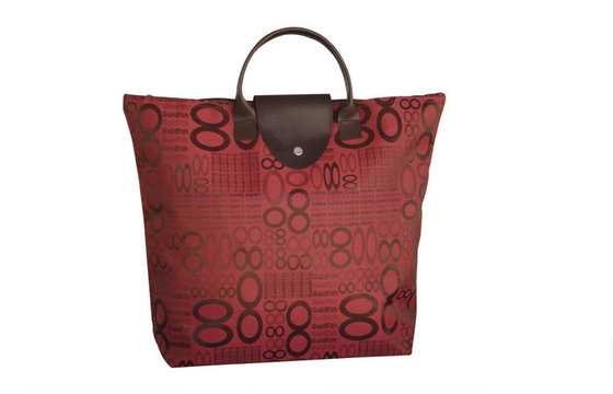 Large capacity lightweight foldable shopping bag with button closure