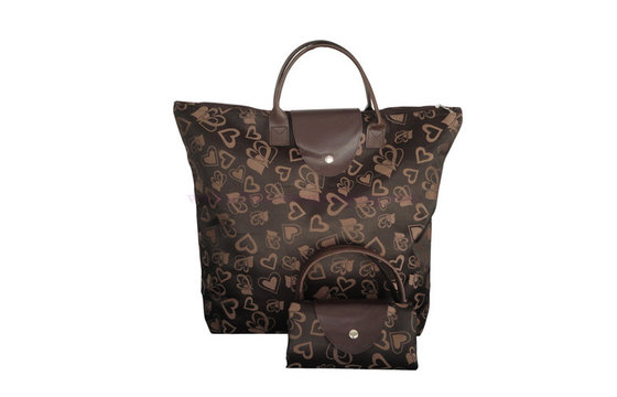 Large capacity lightweight foldable shopping bag with button closure