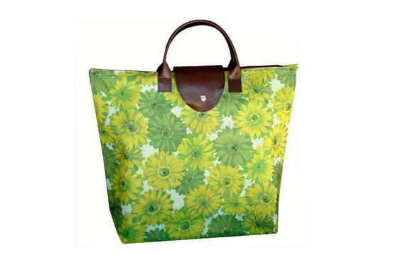 Green reusable foldable shopping bags for commercial promotion