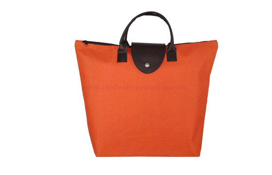 Large orange 300D / 600D oxford foldable shopping bags for enterprise promotion