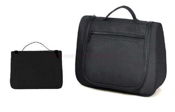 Water resistance black foldable travel storage makeup bag with zipper