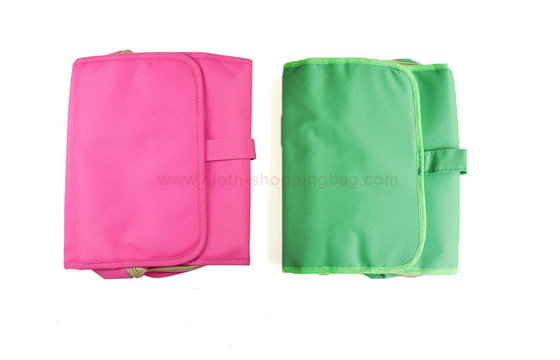 Pink small size wash  travel storage handbag with button