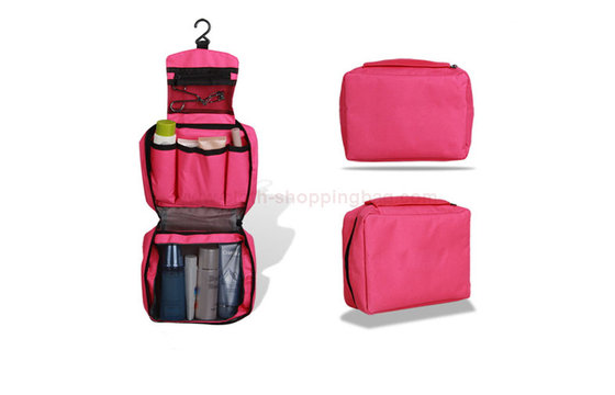 Hanging toiletry travel storage bag with Handle outside for easy carrying