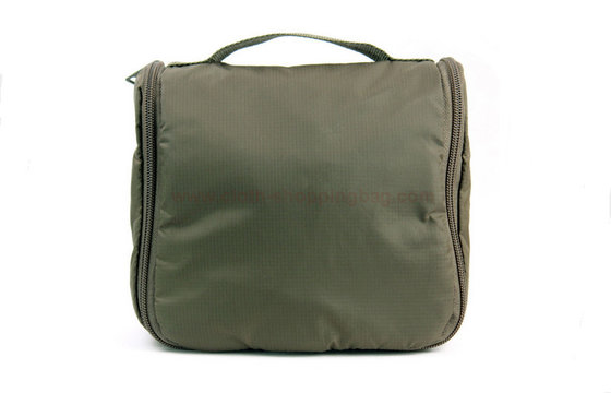 Green Large space travel storage bag makeup organizer with mesh pocket inside