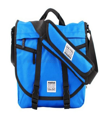 Customized sports style blue Nylon shoulder gym bag for students