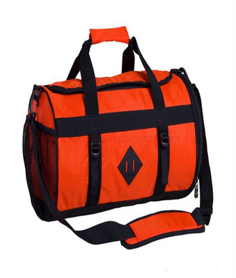 Red water - resistant nylon shoulder sports bag for women / men