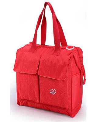 Lightweight durable Nylon shoulder bag white with side pocket outside