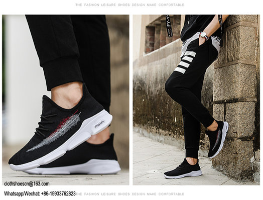 Running Shoes Sports Shoes For Couples Textile Fabric Upper PVC Outsole Shoes supplier