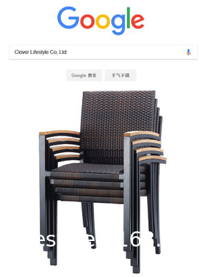 Wicker chair with aluminum frame and teak wood or poly wood arm BY CLOVER LIFESTYLE