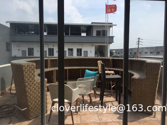 Wicker Chair with Aluminum frame and Teak Wood Legs By Clover Lifestyle
