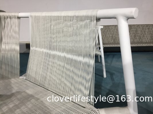 Wicker rope woven Chair with Aluminum frame for dining sets By Clover Lifestyle