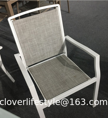 Textilene Chair with Aluminum frame look like Stainless steel for dining sets  By Clover Lifestyle