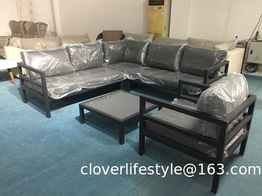 All aluminum Coffee Table with Smoke Glass for Hotel, Garden and Beach by Clover Lifestyle China Outdoor Furniture