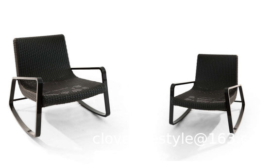 Flat wicker rattan rocking chair (CAN DO FABRIC) for Hotel, Garden and Beach by Clover Lifestyle China Outdoor Furniture