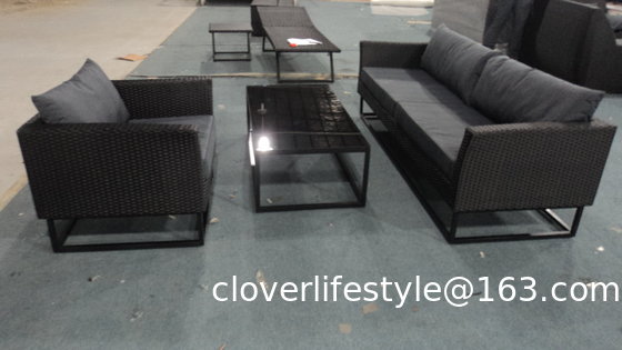 Glass aluminum coffee table for Hotel, Garden and Beach by Clover Lifestyle Outdoor Furniture Sofa Set