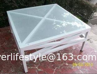 All aluminum coffee table with smoke glass for Hotel, Garden and Beach by Clover Lifestyle China Outdoor Furniture
