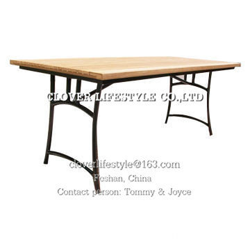 Teak wood table with aluminum frame  for Home. Hotel, Garden and Beach by Clover Lifestyle Outdoor Furniture