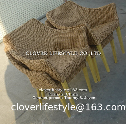 6 +1 wicker dining chair with aluminum frame  for Home. Hotel, Garden and Beach by Clover Lifestyle Outdoor Furniture