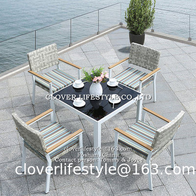Teak + wicker dining set  for Home. Hotel, Garden and Beach by Clover Lifestyle Outdoor Furniture