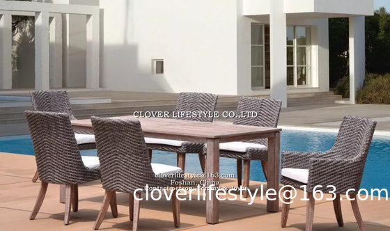 Teak + wicker dining set  for Home. Hotel, Garden and Beach by Clover Lifestyle Outdoor Furniture