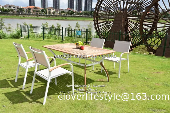 4+1 Teak + wicker dining set  for Home. Hotel, Garden and Beach by Clover Lifestyle Outdoor Furniture