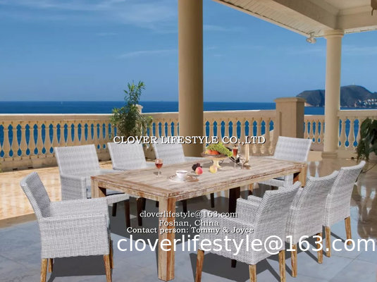 4+1 Teak + wicker dining set  for Home. Hotel, Garden and Beach by Clover Lifestyle Outdoor Furniture