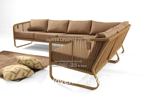 Rope weaving sofa with aluminum frame for Home. Hotel, Garden and Beach by Clover Lifestyle Outdoor Furniture