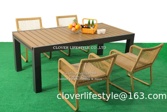 Rope weaving DINING SET with aluminum frame for Home. Hotel, Garden and Beach by Clover Lifestyle Outdoor Furniture