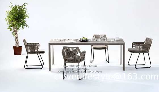 Thin rope dining set with aluminum frame for Home.Hotel, Garden and Beach by Clover Lifestyle Outdoor Furniture Leisure