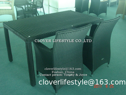 ANNE flat wicker with teak arm DINING SET for Hotel, Garden and Beach by Clover Lifestyle Outdoor Furniture China