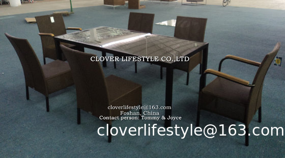 ARISTIDE flat wicker / Textilene DINING SET for Hotel, Garden and Beach by Clover Lifestyle Outdoor Furniture China