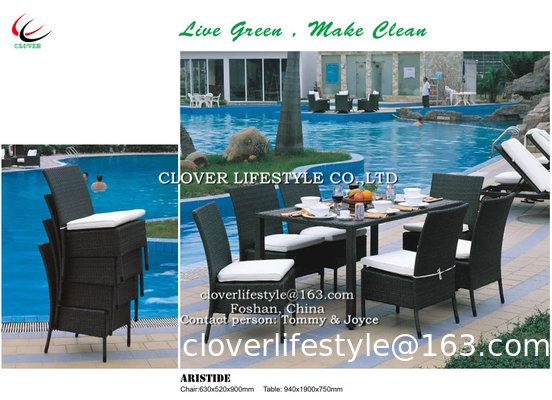 Adrien flat wicker adjustable DINING SET for Hotel, Garden and Beach by Clover Lifestyle Outdoor Furniture China