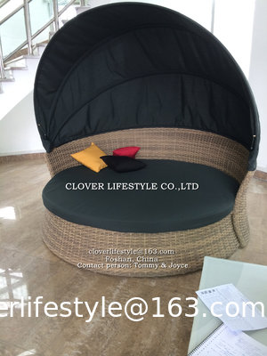 CK0336L Flat wicker ROUND SUN BED for Hotel, Garden and Beach by Clover Lifestyle Outdoor Furniture China