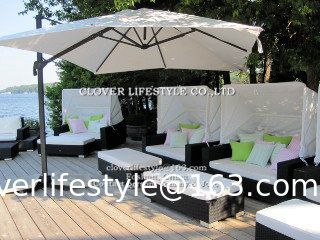 CK0113L Flat wicker BIG SIZE SUN BED for Hotel, Garden and Beach by Clover Lifestyle Outdoor Furniture China