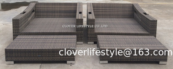 CK0113L Flat wicker BIG SIZE SUN BED for Hotel, Garden and Beach by Clover Lifestyle Outdoor Furniture China