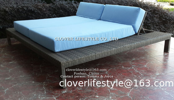 CK0371L Flat wicker double SUN BED for Hotel, Garden and Beach by Clover Lifestyle Outdoor Furniture China