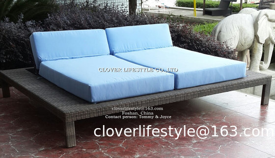 Wicker Double Sun bed flexible for Hotel, Garden and Beach by Clover Lifestyle Outdoor Furniture China