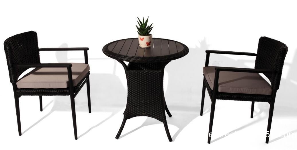Wicker cafe set  with for aluminum frame  Home. Hotel, Garden and Beach by Clover Lifestyle Outdoor Furniture