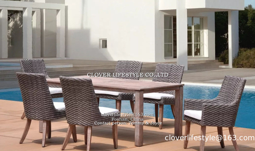 Teak + wicker dining set  for Home. Hotel, Garden and Beach by Clover Lifestyle Outdoor Furniture