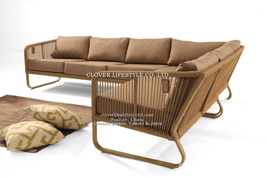 Rope weaving sofa with aluminum frame for Home. Hotel, Garden and Beach by Clover Lifestyle Outdoor Furniture